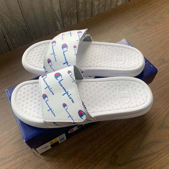 Champion | Shoes | New Mens Champion Athletic Slide White Logo | Poshmark
